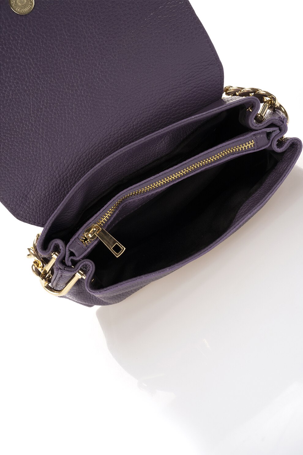 Massimo Castelli, Geanta crossbody de piele cu aspect texturat, Violet ...