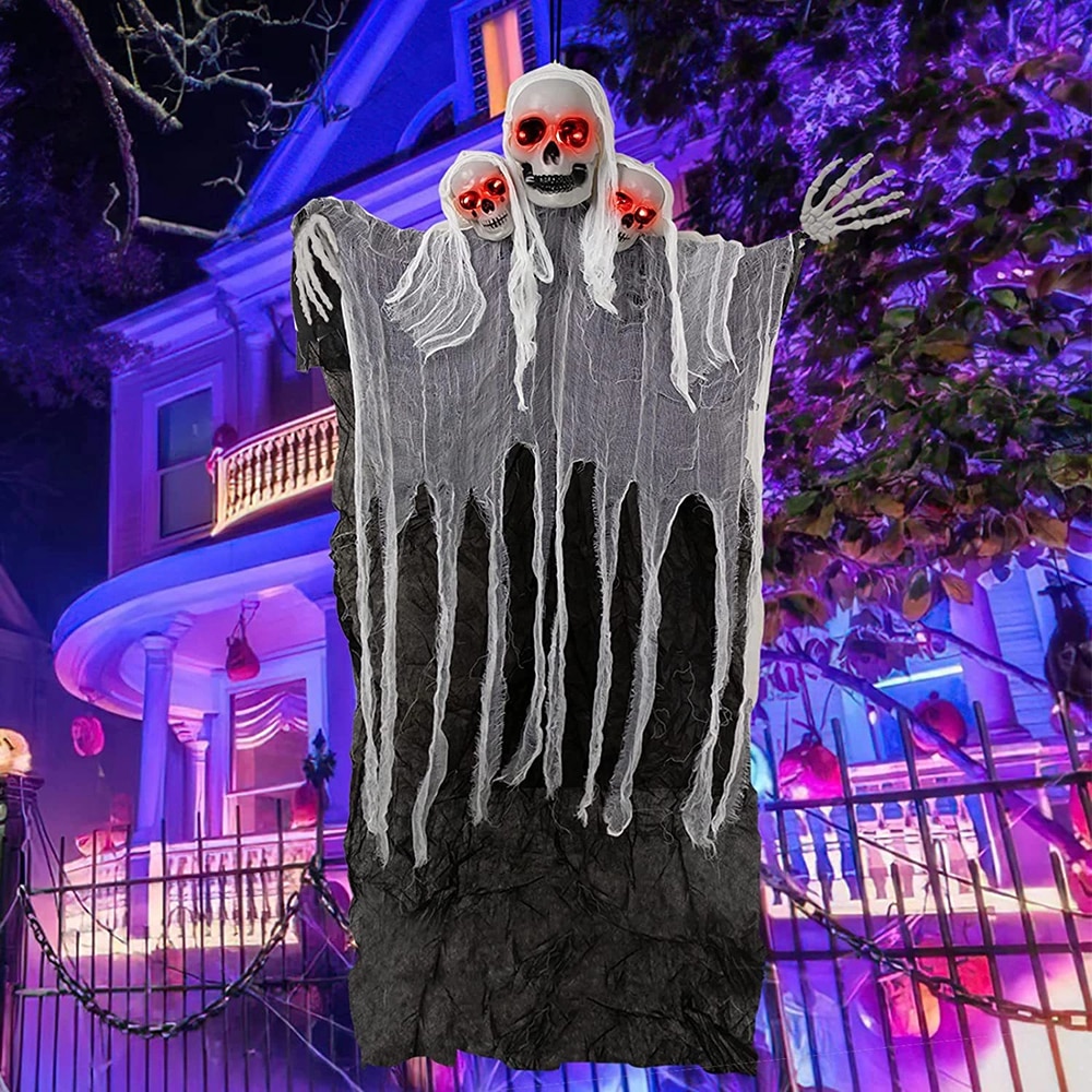 Schelete decorativ pentru Halloween, Textil, 130 cm, Alb/Negru - eMAG.ro