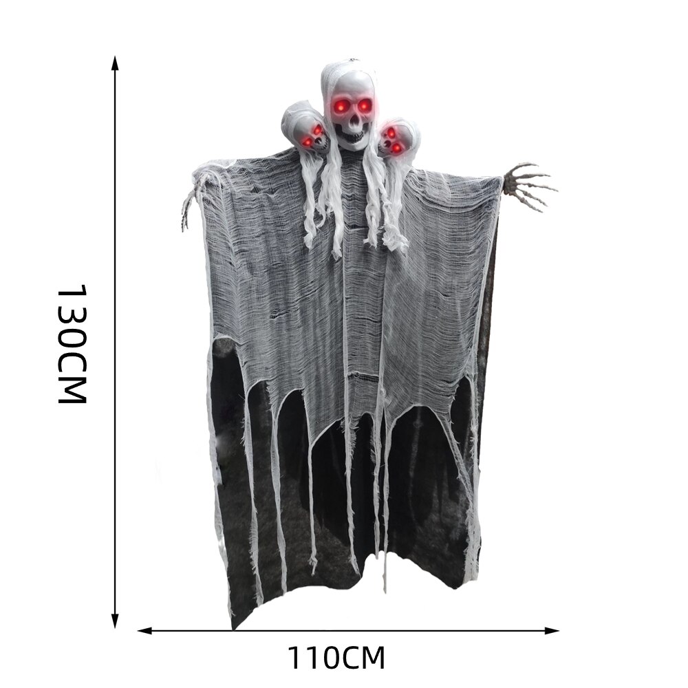 Schelete decorativ pentru Halloween, Textil, 130 cm, Alb/Negru - eMAG.ro