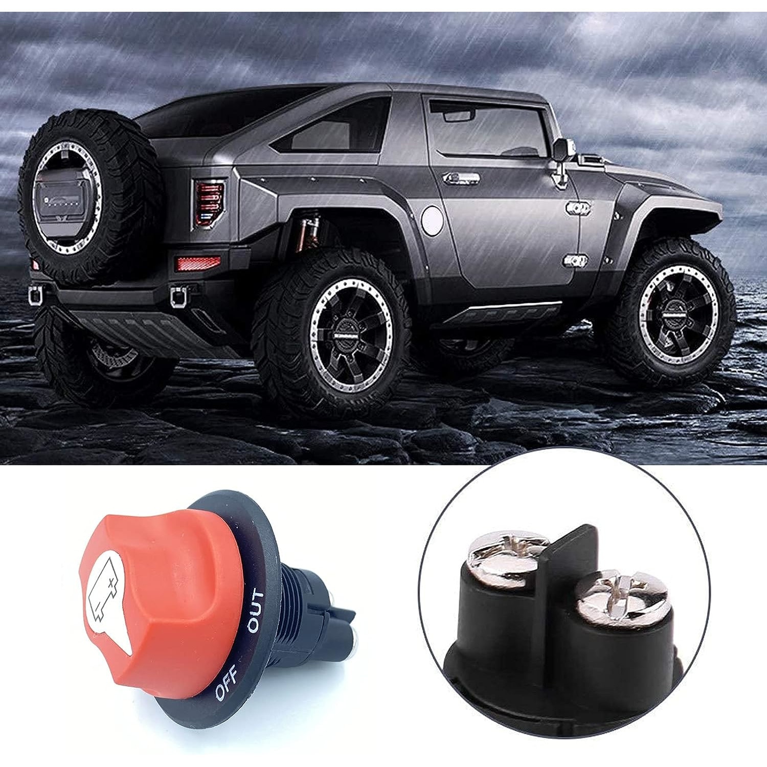 Mini intrerupator ON/OFF, SUNMOSTAR, ABS/Metal, 50A, Negru/Rosu/Alb ...