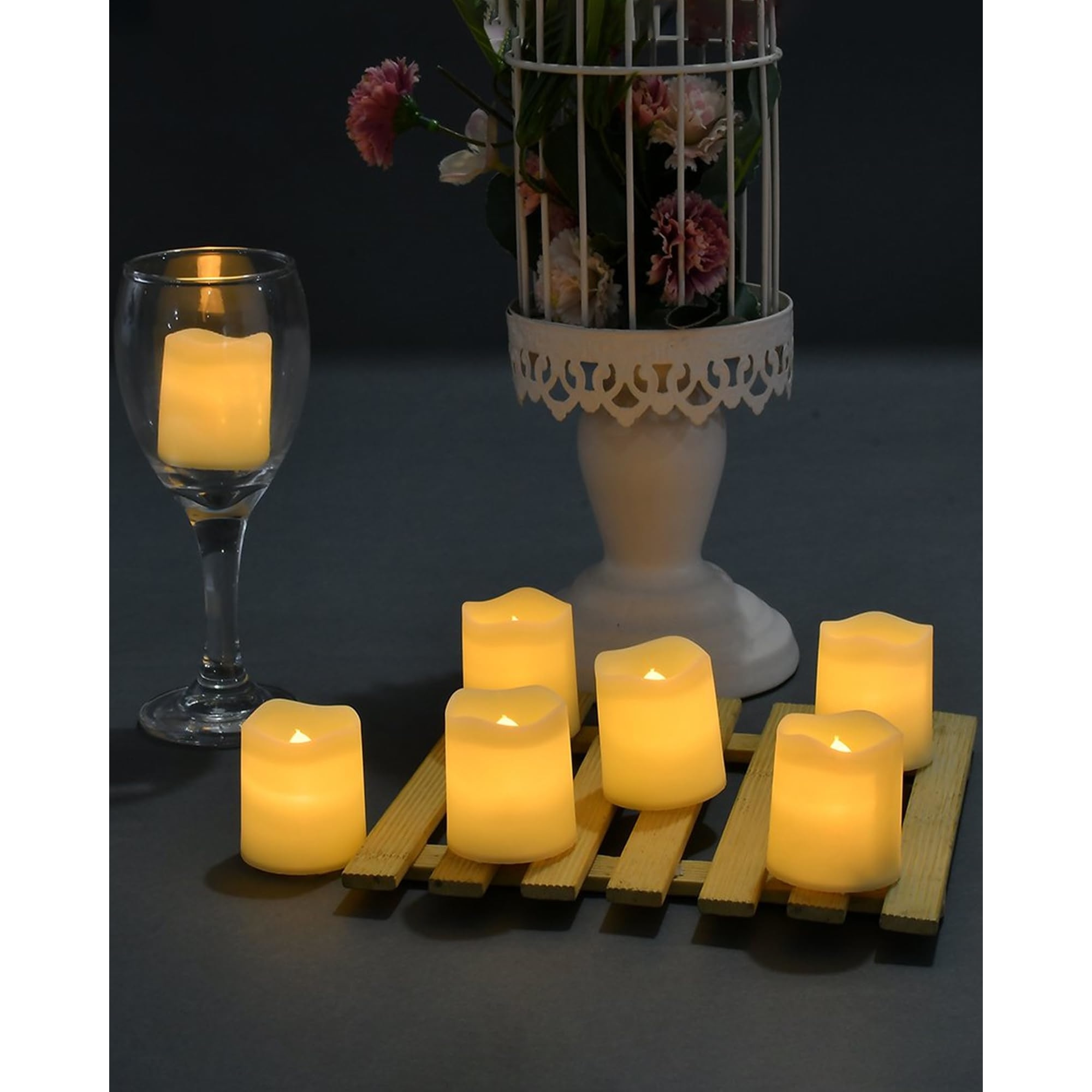 Lumanari electrice, MWAOWM, LED, 24 Piese, Alb - eMAG.ro