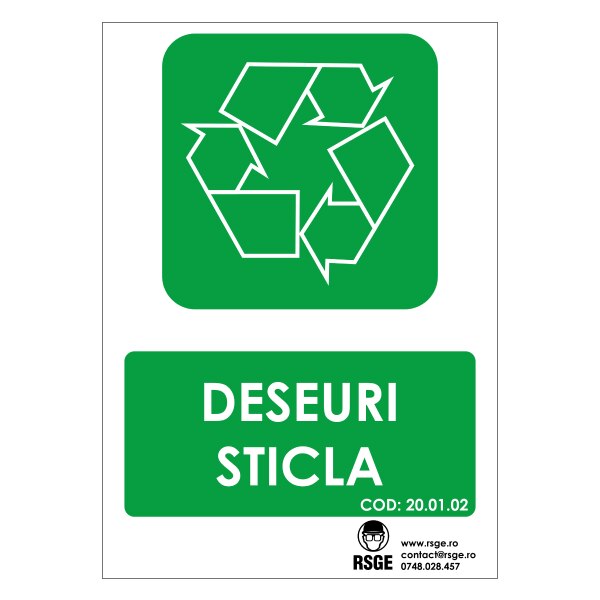 Autocolant hartie "deseuri sticla" - eMAG.ro