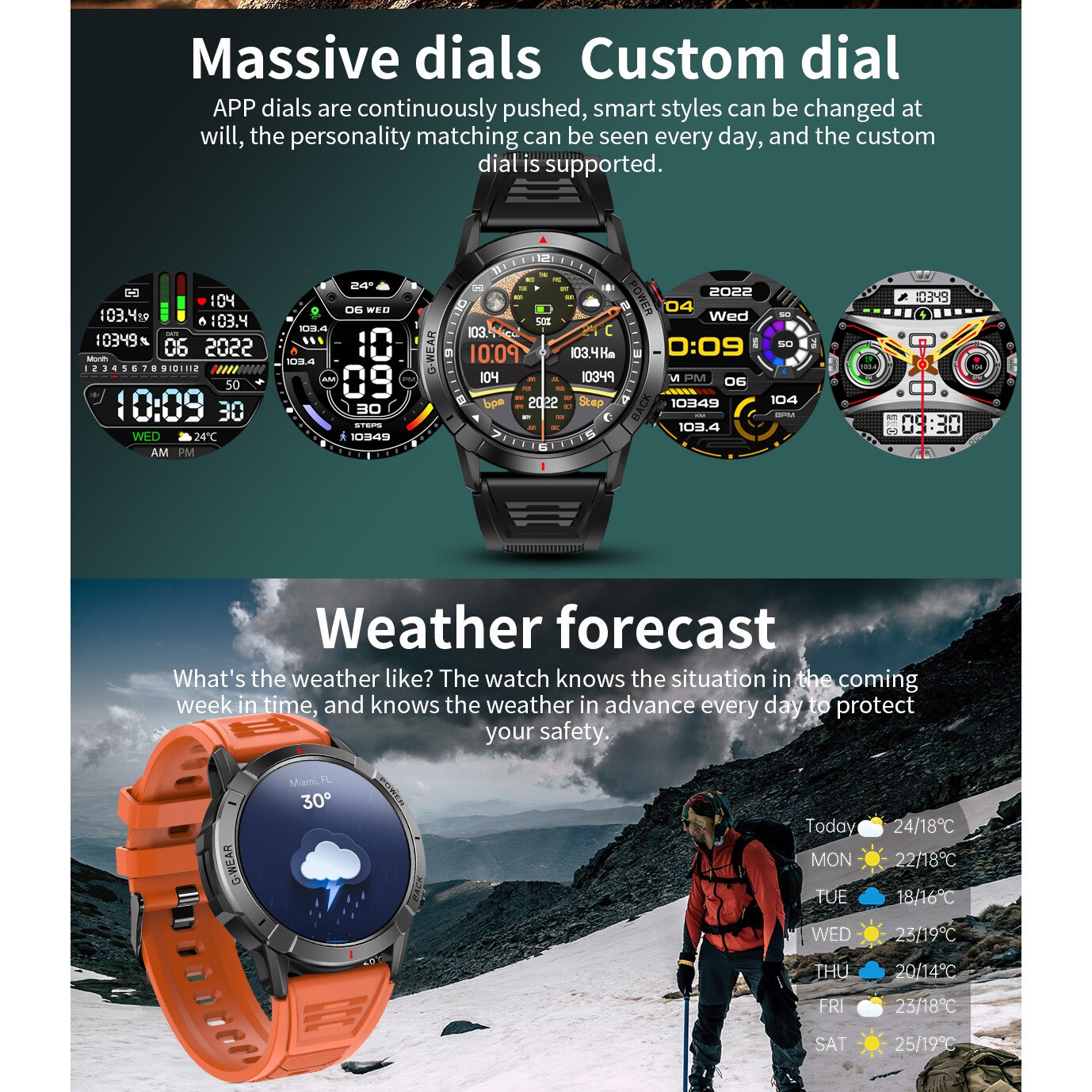 Ceas Smartwatch, BLEKSY®, 36mm AMOLED, Full Touch Screen, Apel ...