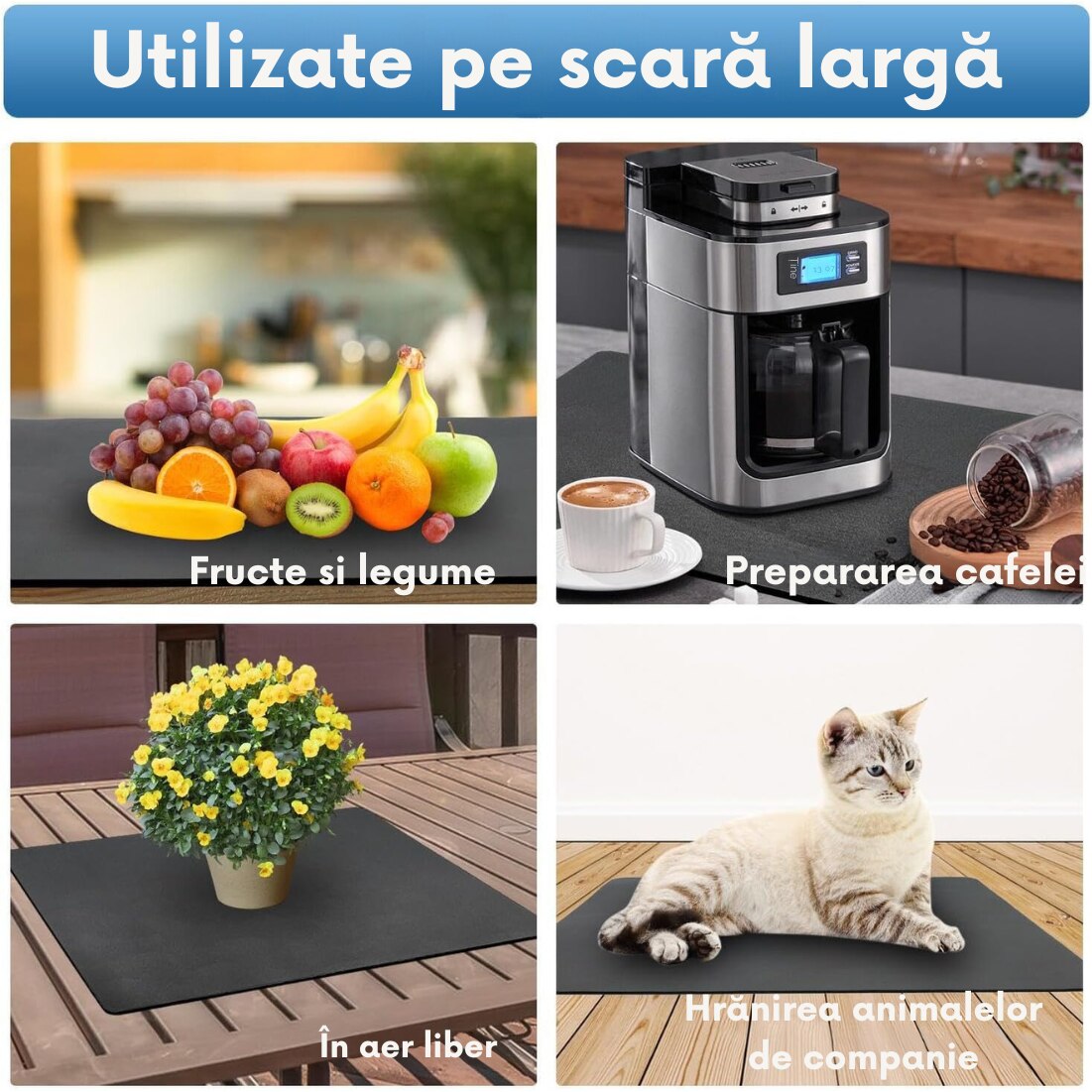 Covoras din cauciuc pentru scurgere vase, aparat cafea, pentru blat ...