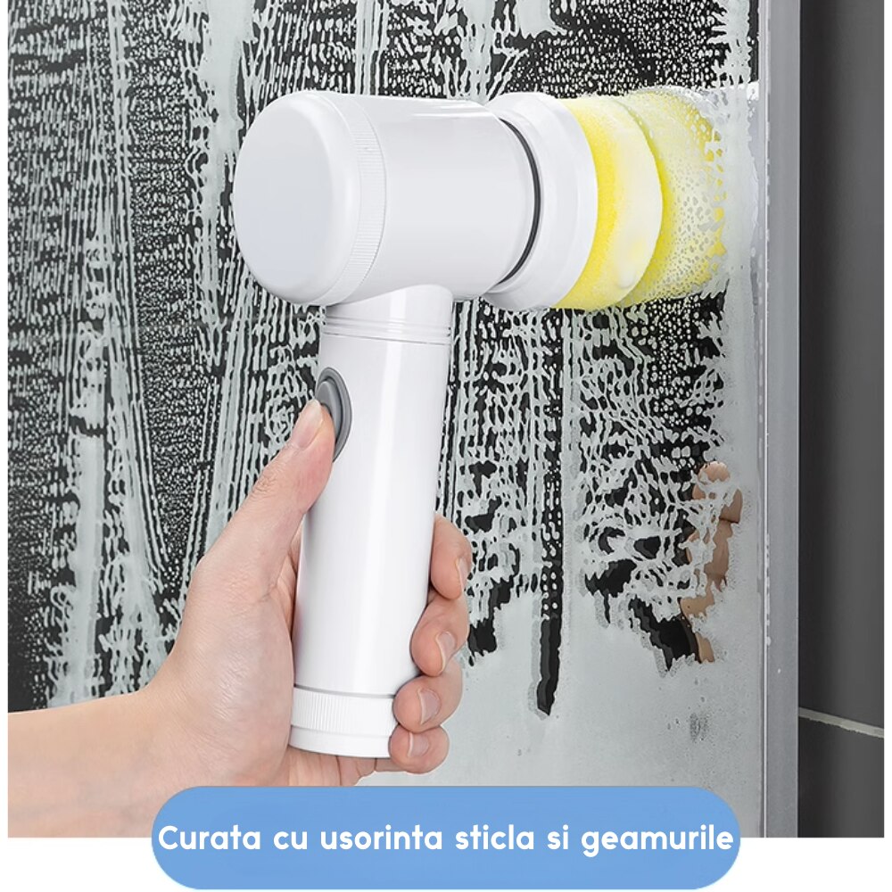 Perie Electrica Wireless cu Rotatie si 6 Capete Inlocuibile, Pentru Dus ...