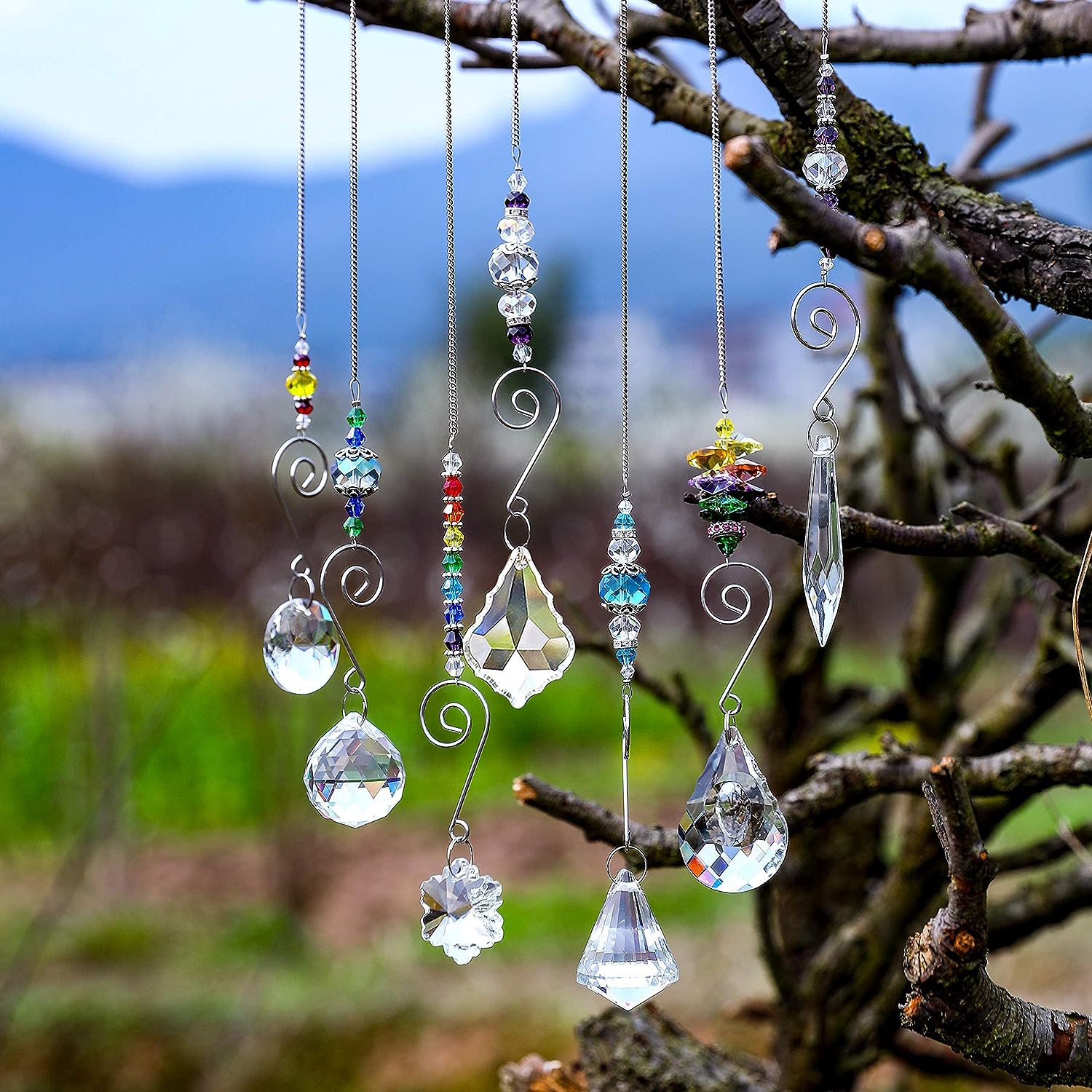 Set 7 accesorii decorative gradina, Sunmostar, Sticla - eMAG.ro