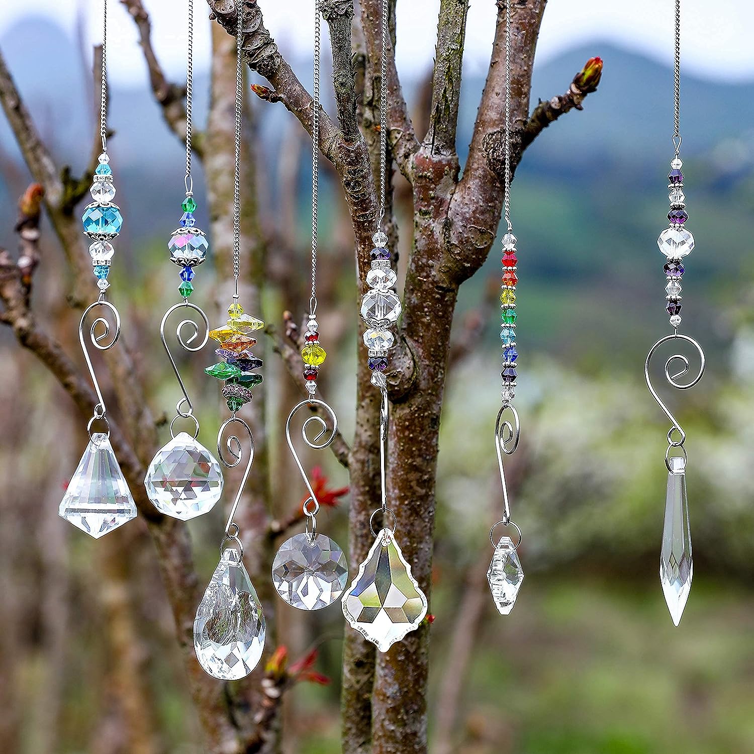 Set 7 accesorii decorative gradina, Sunmostar, Sticla - eMAG.ro