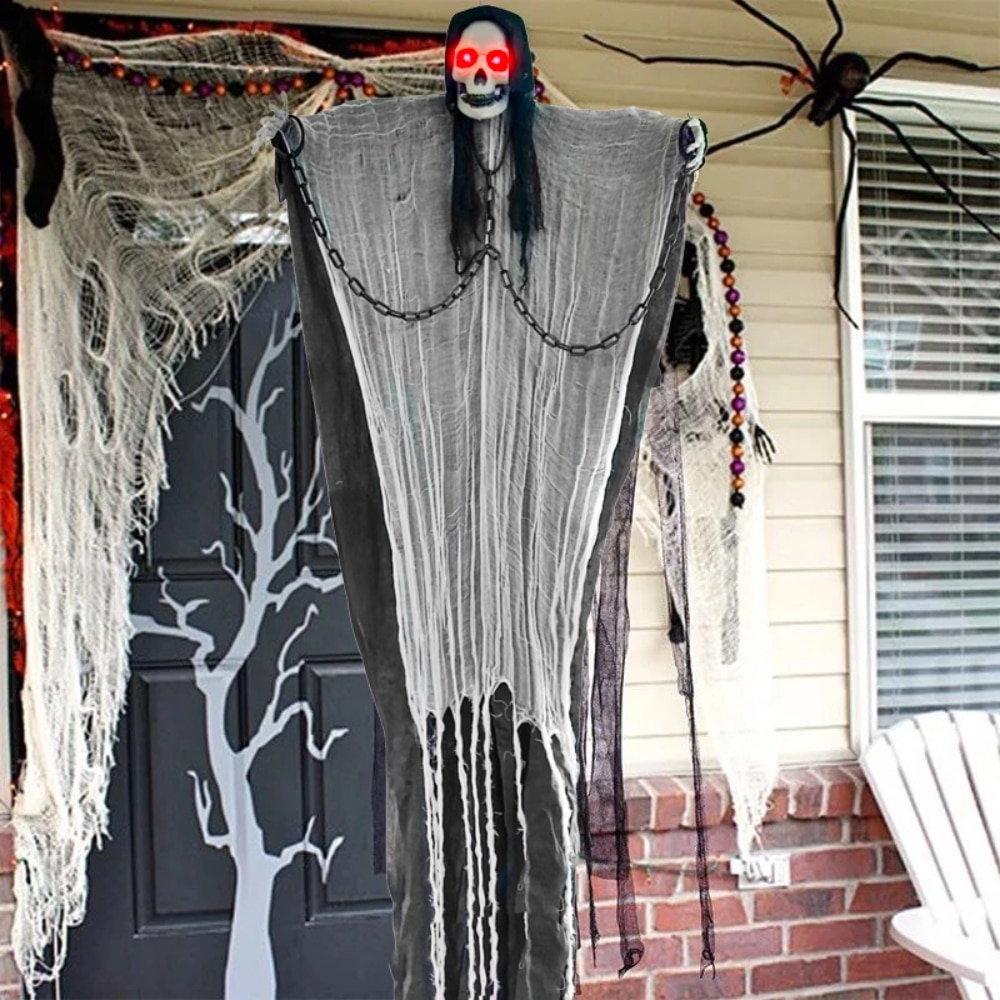 Schelete decorativ cu lanturi pentru Halloween, 180 cm, Cu sunet si ...