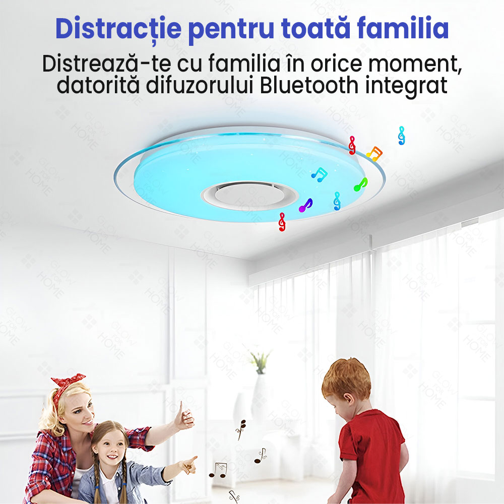 Plafoniera LED RGBW Smart, GlowforHome, Lampa de tavan cu lumina ...
