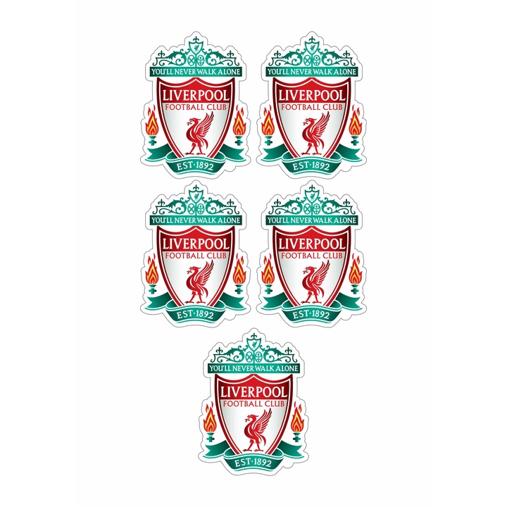 Set 5 stickere decorative, Liverpool FC, 10 cm fiecare - eMAG.ro