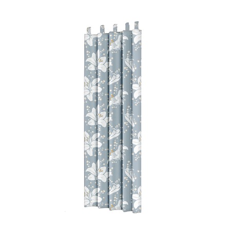 Perdea de exterior, model flori albe, 155x220 cm, 1 buc, Poliester ...