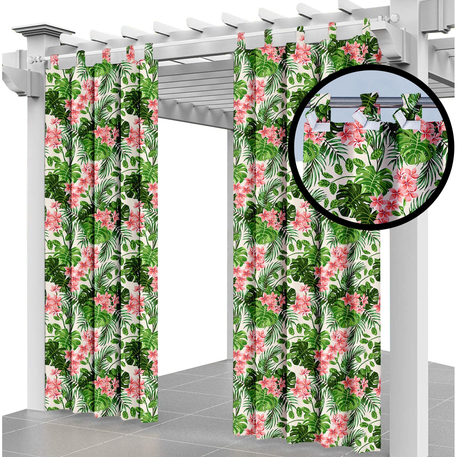 Perdea de exterior, model Palm Light, 155x220 cm, 1 bucata, Poliester ...