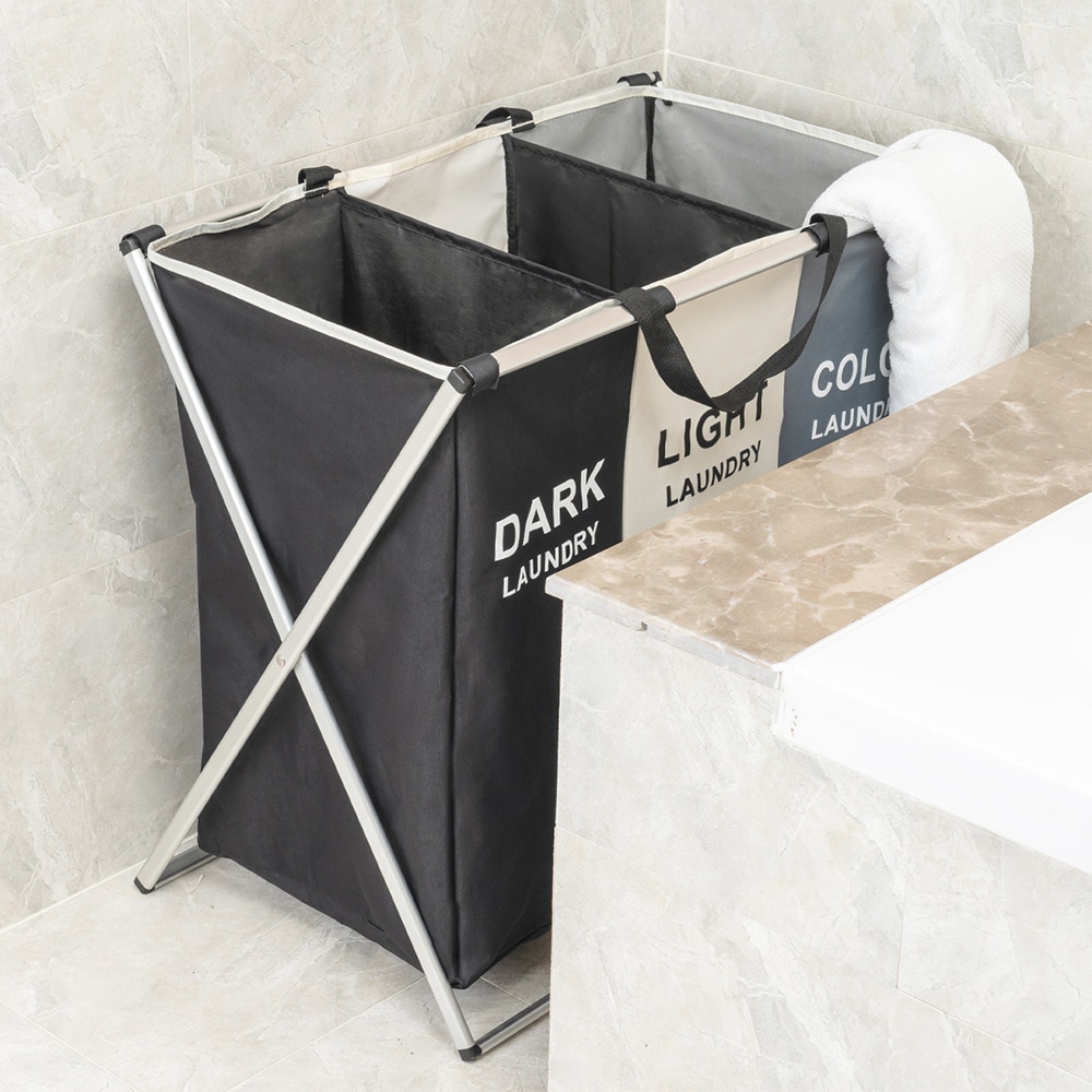 Cos de rufe cu 3 compartimente, BADU, cadru aluminiu, 62 x 34 x 56 cm ...