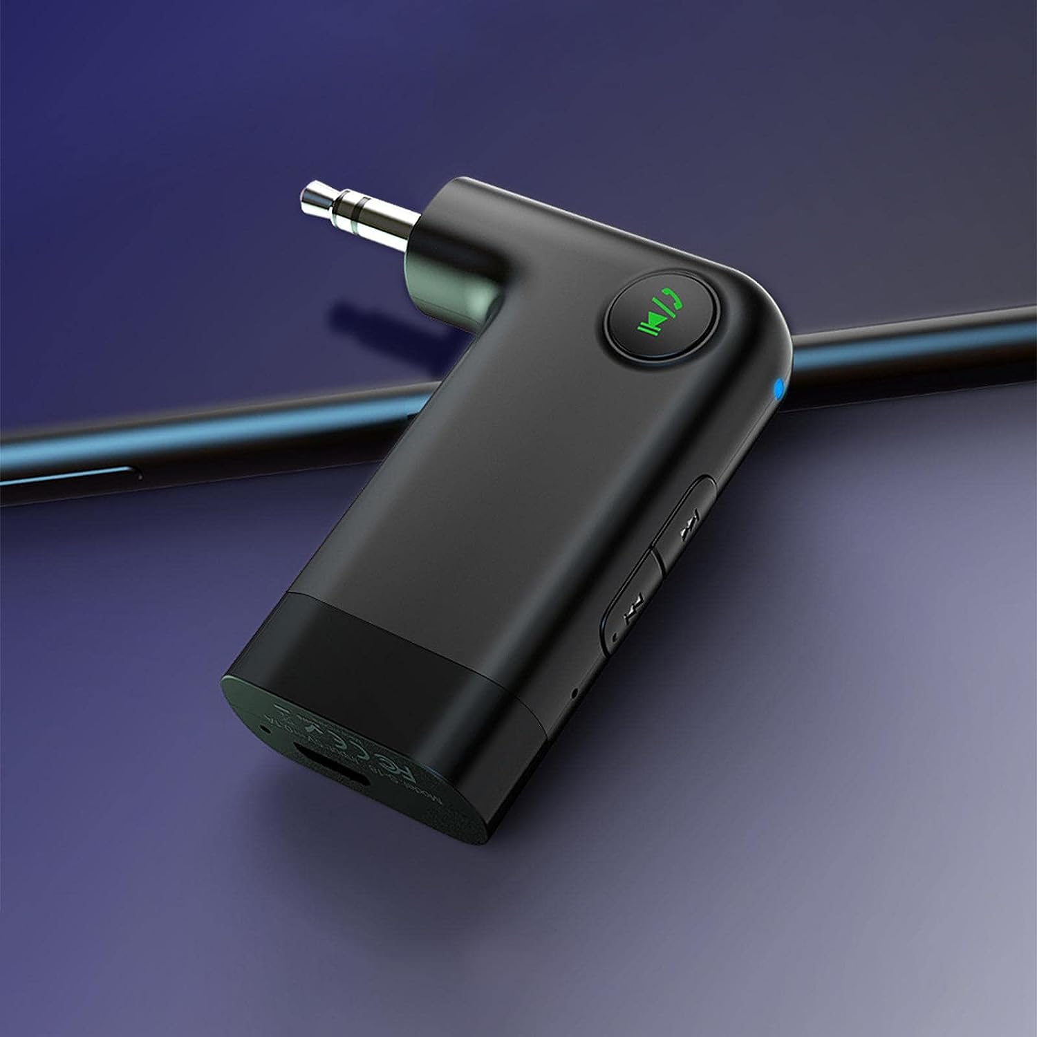 Адаптер за кола Bluetooth с жак, HITTERGEM, преносим AUX аудиоприемник ...