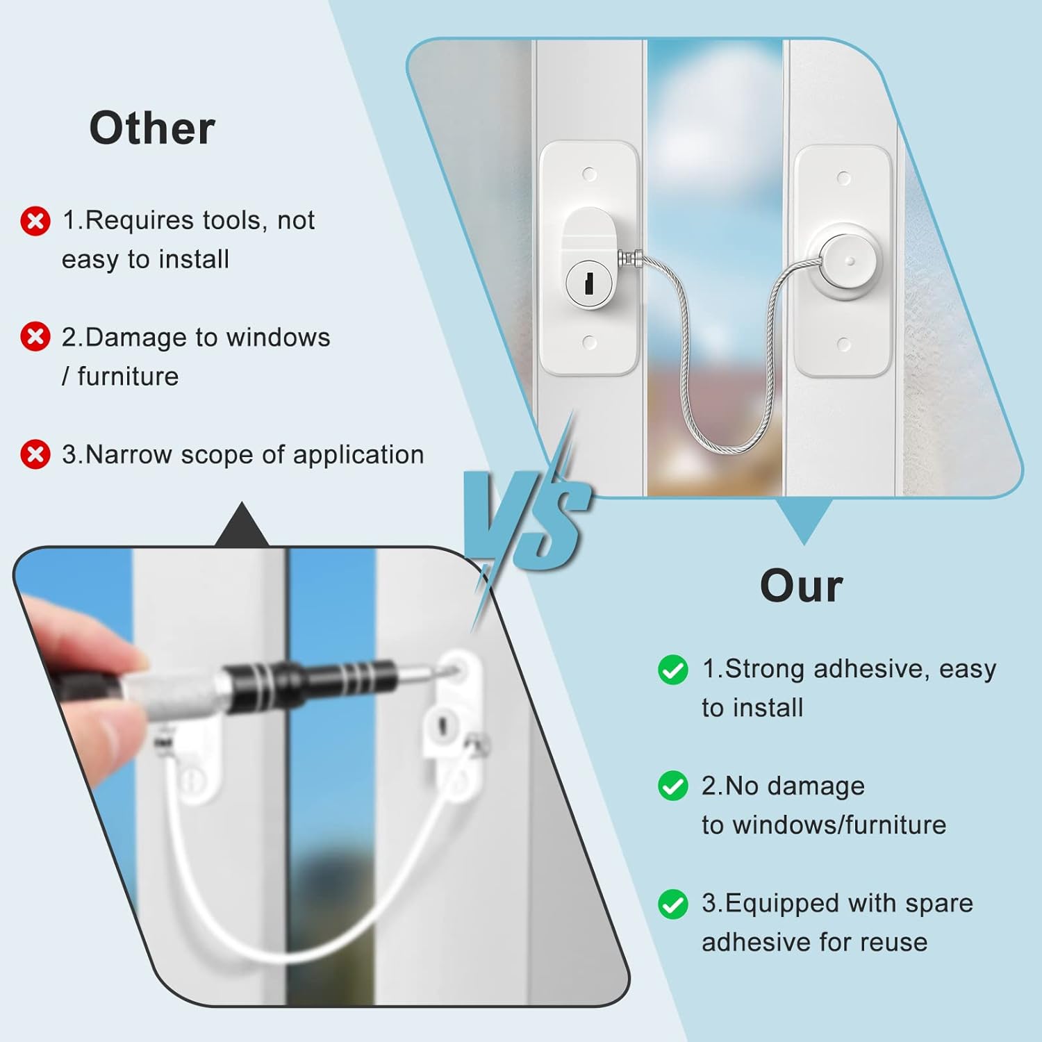 Incuietoare de Siguranta pentru Fereastra, Stnqtsrv, Sistem de Blocare ...
