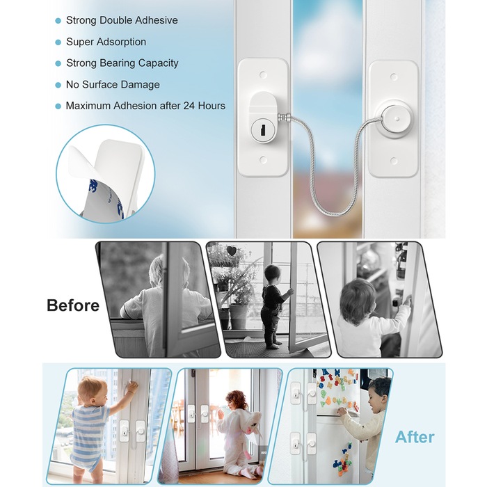 Incuietoare de Siguranta pentru Fereastra, Stnqtsrv, Sistem de Blocare Mobilier, Sertare, Dulap ...