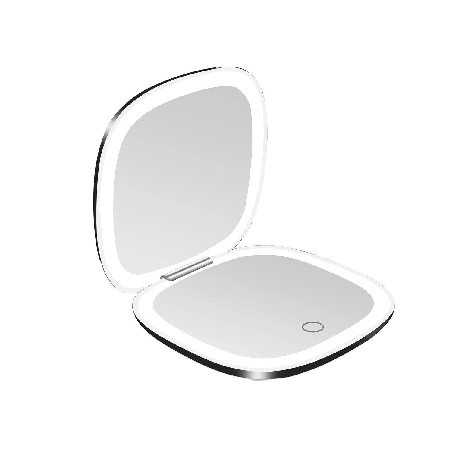 Mini oglinda de buzunar pentru machiaj pliabila, sundiguer, Cu iluminat ...