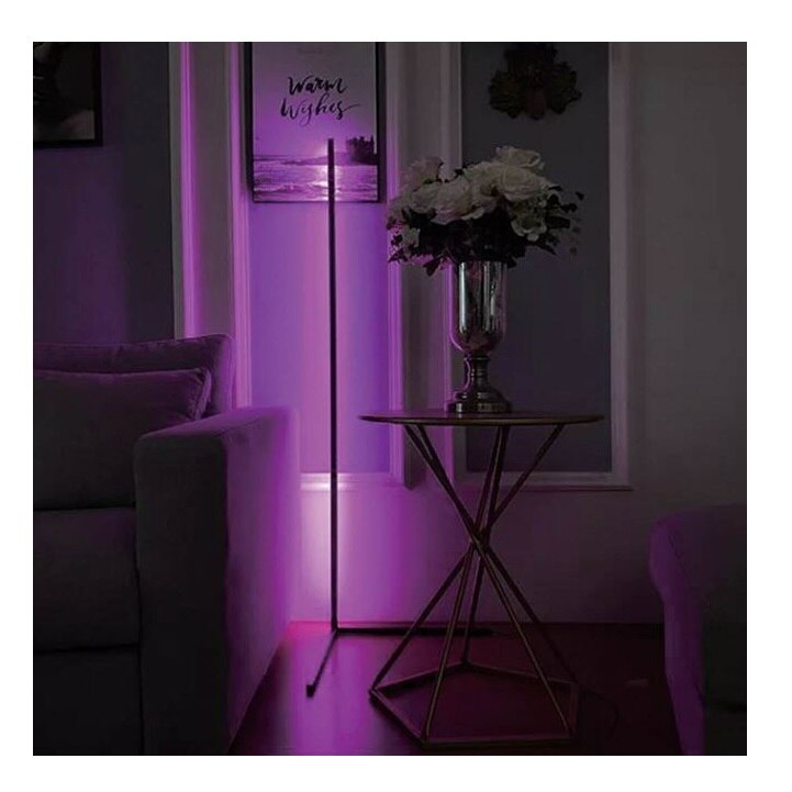 Lampa de podea LED RGB cu baza si telecomanda, 28 x 2.3 x 140 cm - eMAG.ro