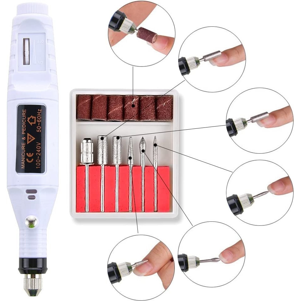 Pila electrica, Freza unghii pentru incepatori, Reincarcabila, 6 capete ...