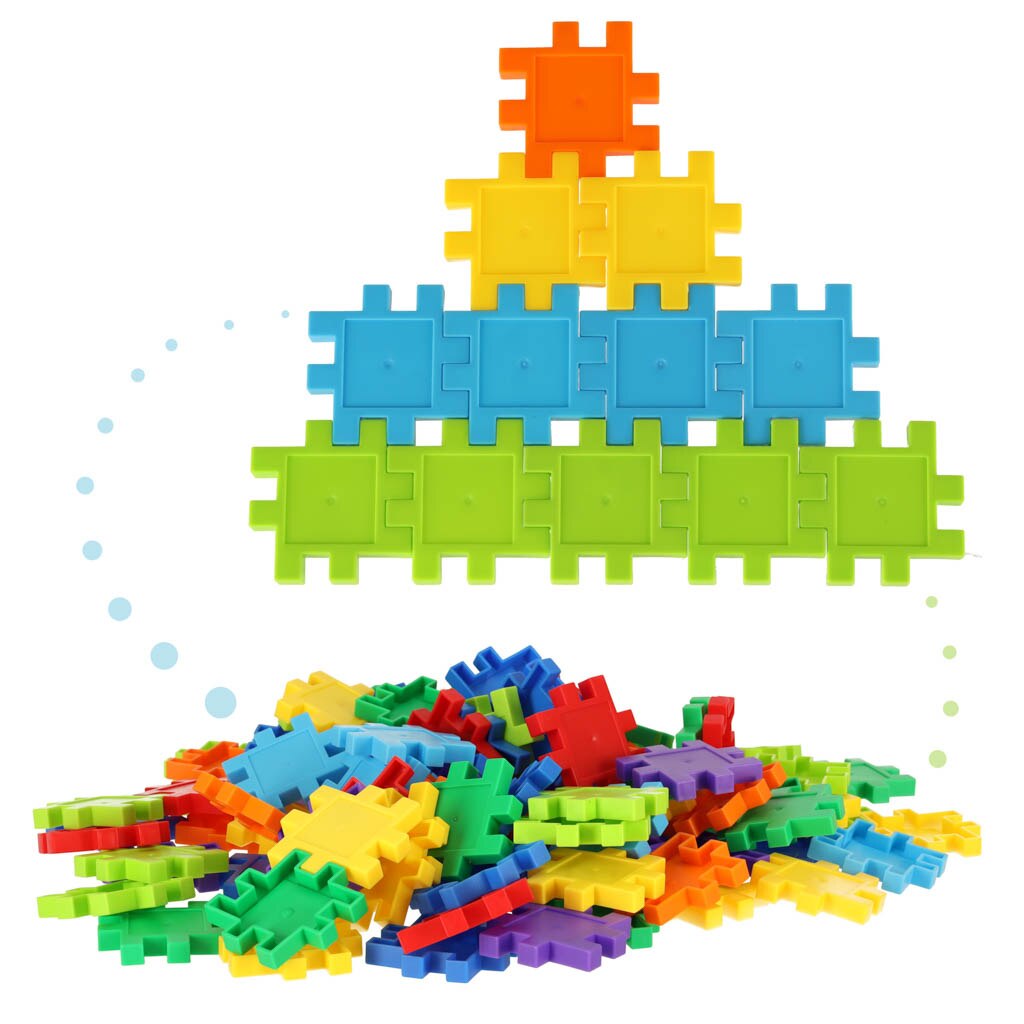 Blocuri de constructii creative wafers, 100 piese, Plastic, Multicolor ...