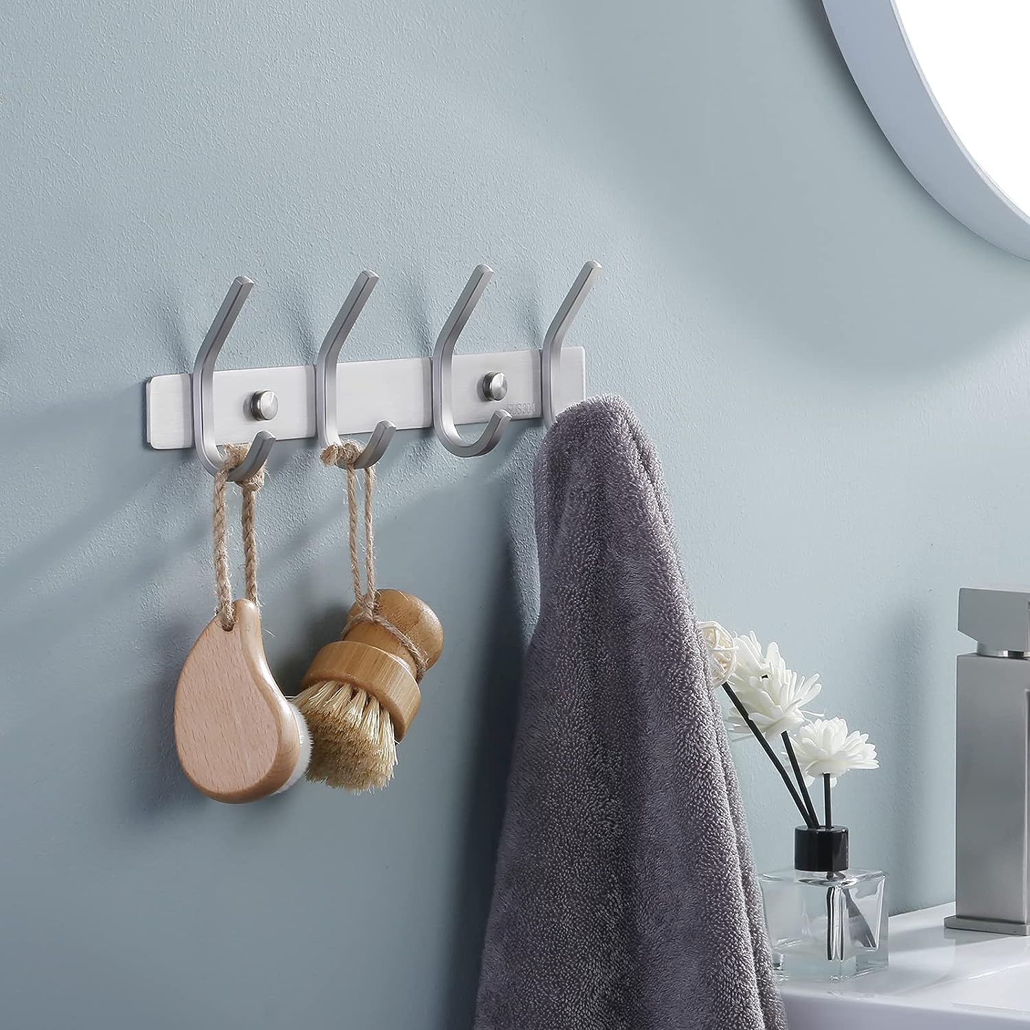 Cuier de baie, Sunmostar, Inox, Argintiu - eMAG.ro