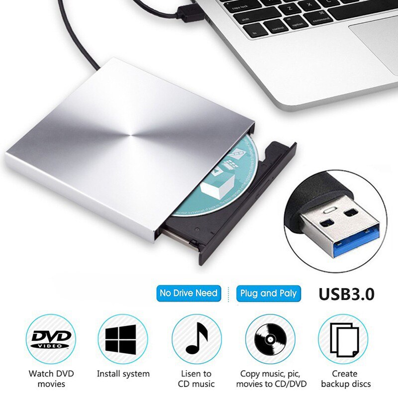 Unitate DVD, Sunmostar, Aliaj de aluminiu, USB 3.0, Argintiu - eMAG.ro
