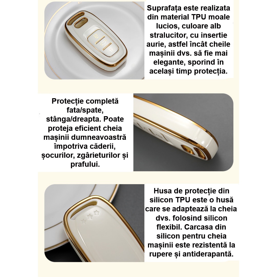 Husa de protectie Premium pentru cheie AUDI, compatibila cu A4, A6, A5 ...