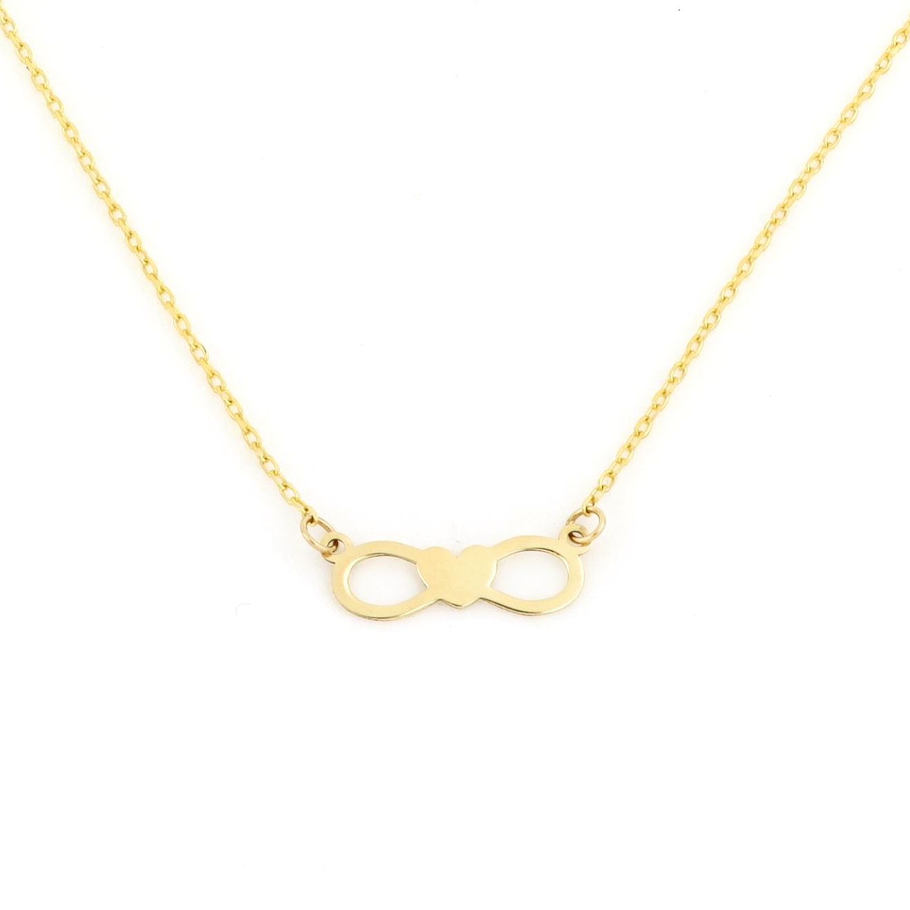 Lant cu pandant semnul infinitului si inima, aur 14k - eMAG.ro