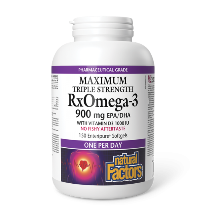 Supliment alimentar, Natural Factors, RX Omega-3 Maximum Triple ...