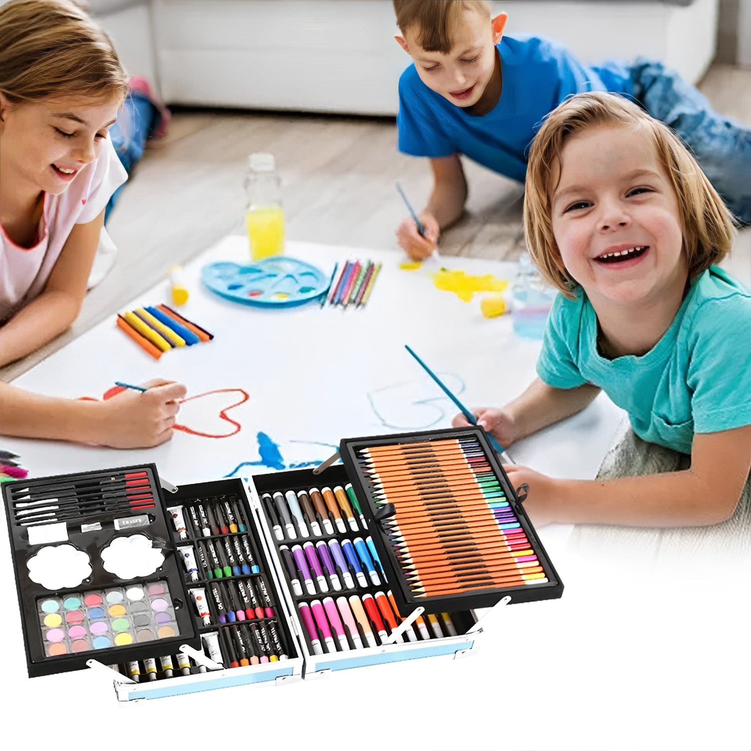 Set de pictura si desen pentru copii, BYONDSELF® 145 de piese, Cutie ...