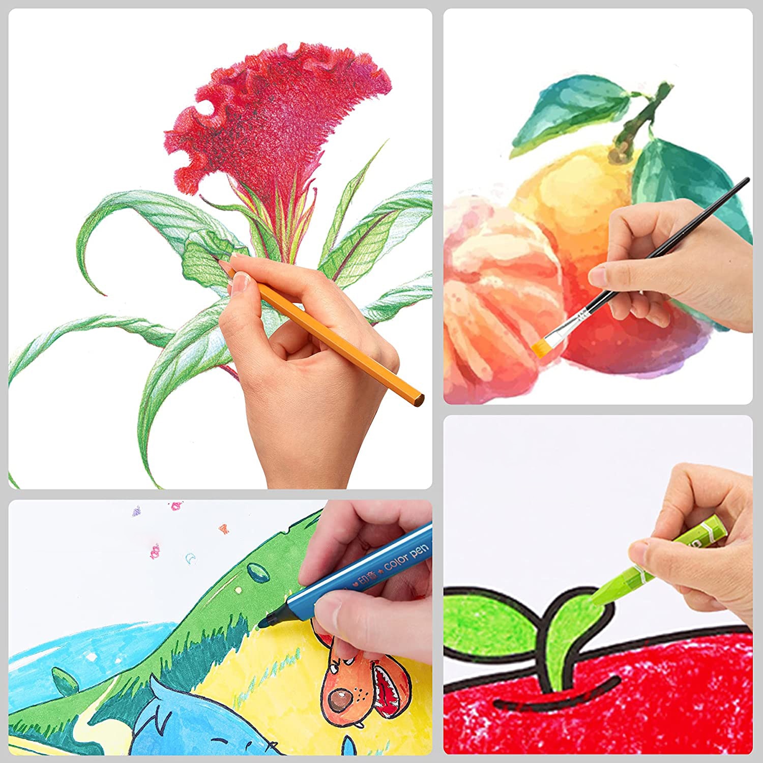 Set de pictura si desen pentru copii, BYONDSELF® 145 de piese, Cutie ...
