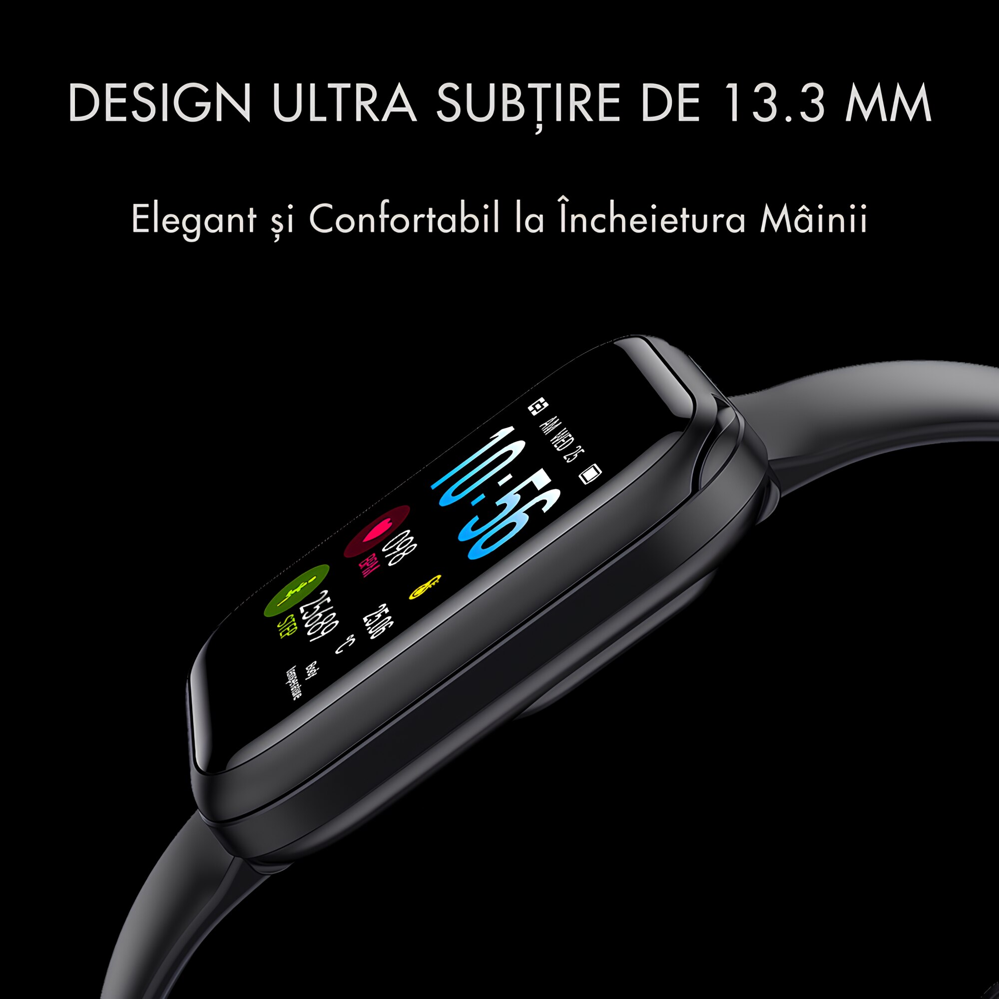Ceas Smart cu Casti Wireless 2in1, Multifunctional, Control prin ...