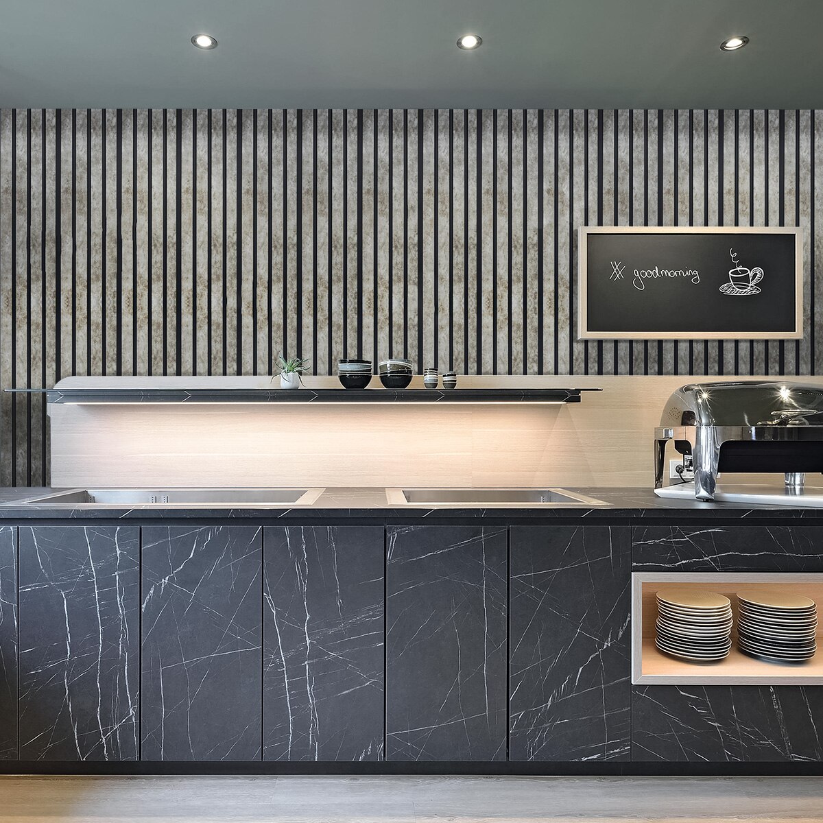 Set 5 panouri decorative, riflaj, polimer rigid, Naimeed D5472 ...