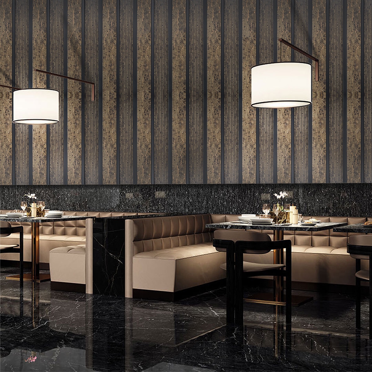 Set 5 panouri decorative, riflaj, polimer rigid, Naimeed D5484 ...