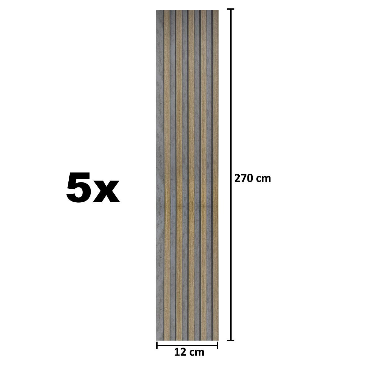 Set 5 panouri decorative, riflaj, polimer rigid, Naimeed D5495 ...