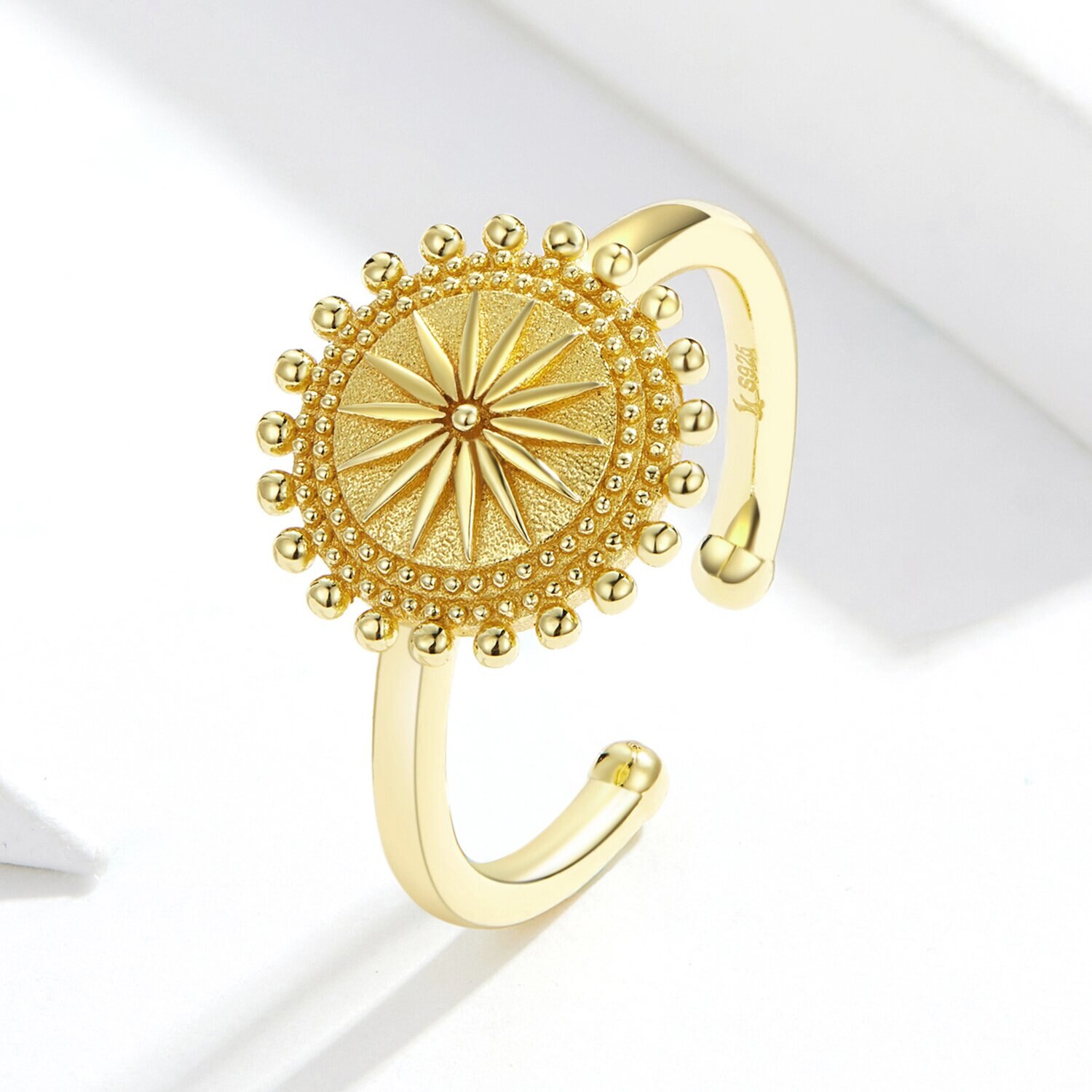 Inel reglabil din argint beautiful gold sun - eMAG.ro