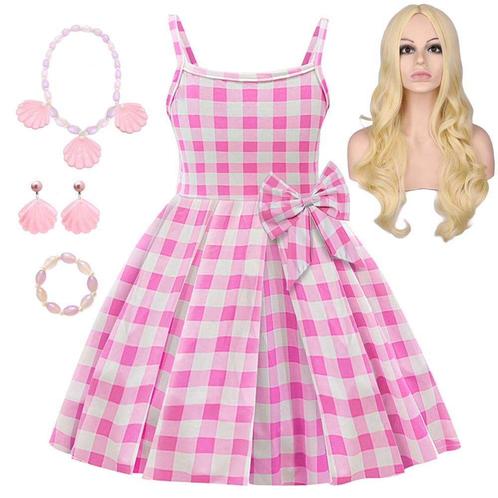 Rochie Cosplay pentru copii Barbie in carouri, Party Chili®, Cu ...