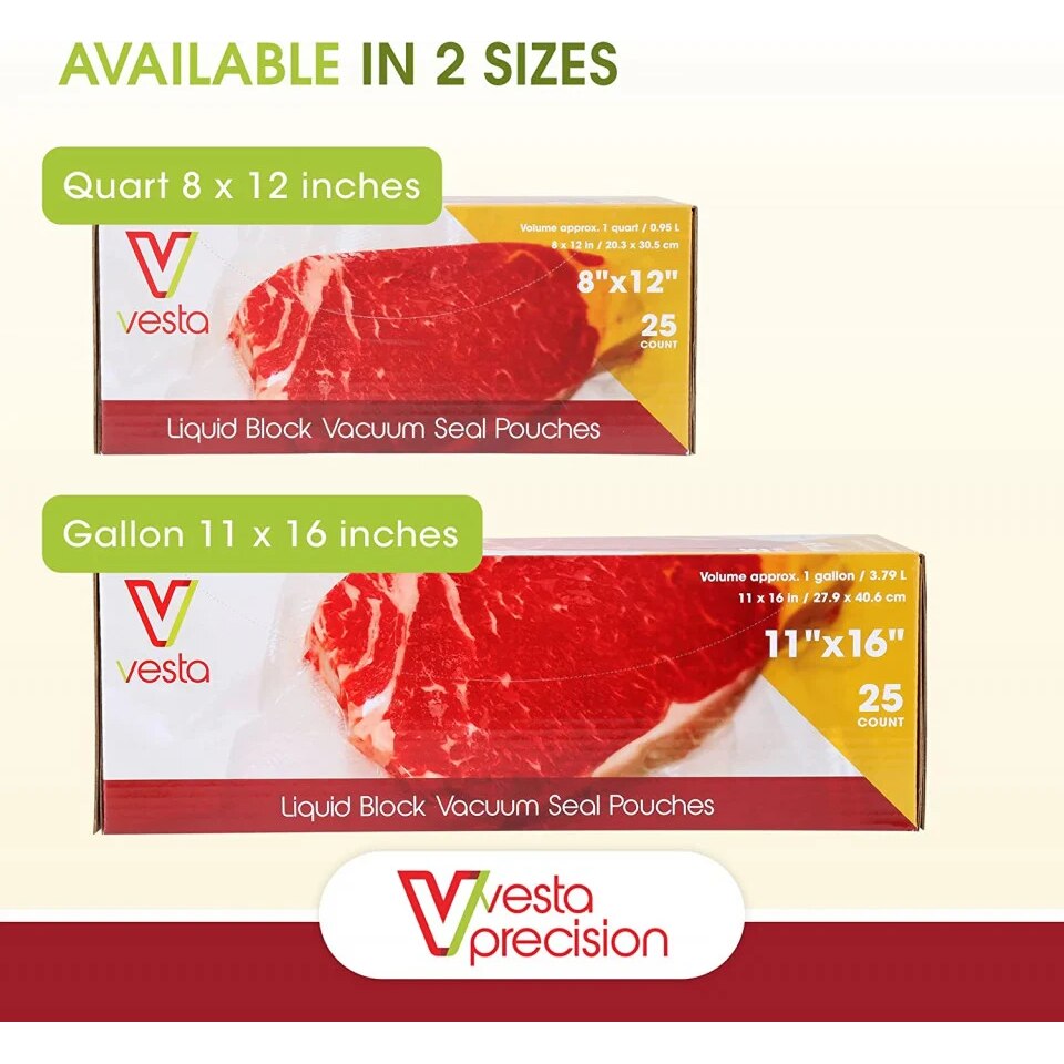 Комплект от 25 вакумирани торбички за храна Vesta Precision ...