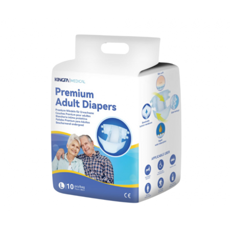 Scutece adulti Premium, marimea L, 10buc pachet, KINGFA - eMAG.ro
