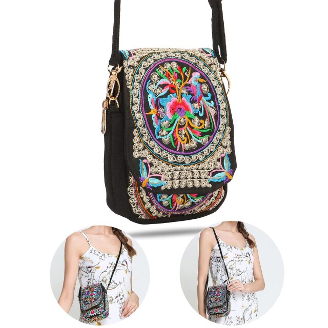 Geanta de dama, Broderie Retro Mini geanta mica, de telefon mobil ...