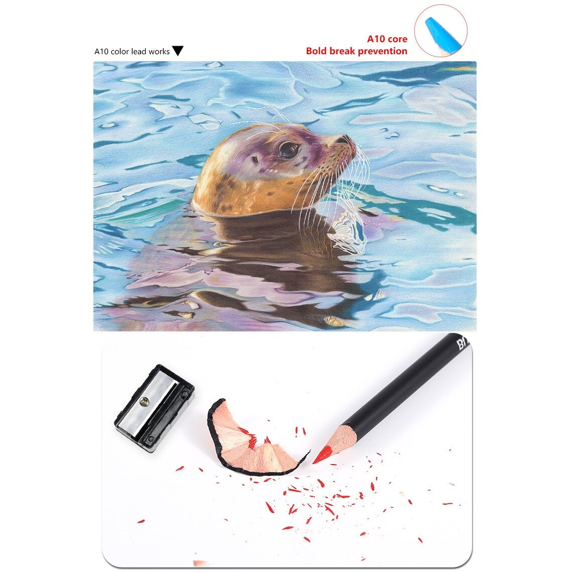 Set 72 creioane colorate cu penar rulat, pentru desen si schite si 2 ...