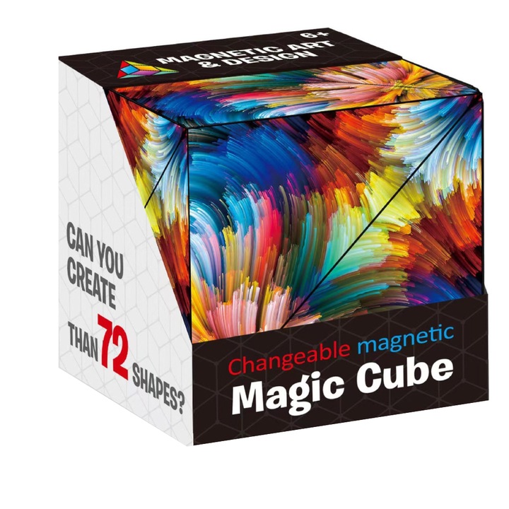Jucarie interactiva magnetica, Tip cub Rubik, Geometrie tridimesionala ...