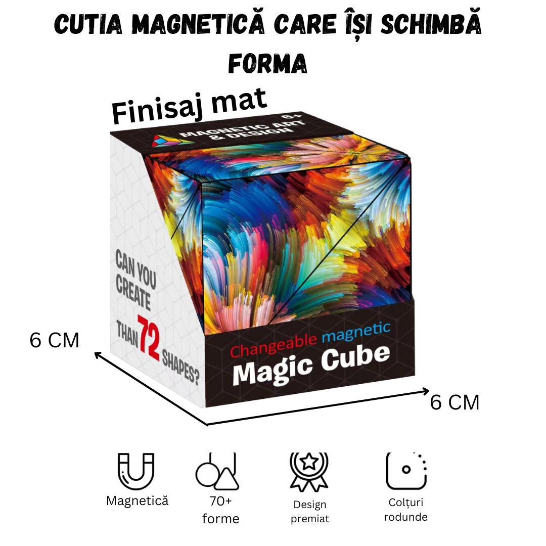 Jucarie interactiva magnetica, Tip cub Rubik, Geometrie tridimesionala ...