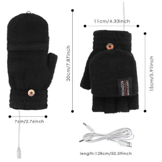 Manusi incalzite, AEWOYAD, incarcare usb, Negru - eMAG.ro