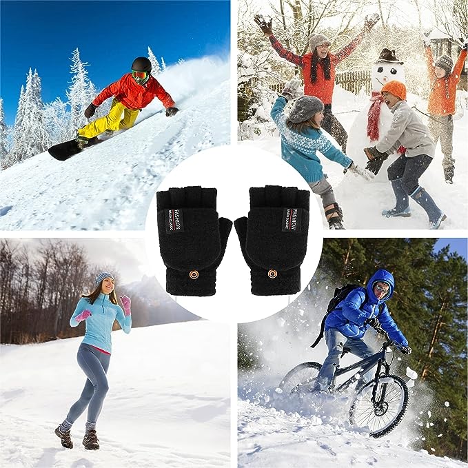 Manusi incalzite, AEWOYAD, incarcare usb, Negru - eMAG.ro