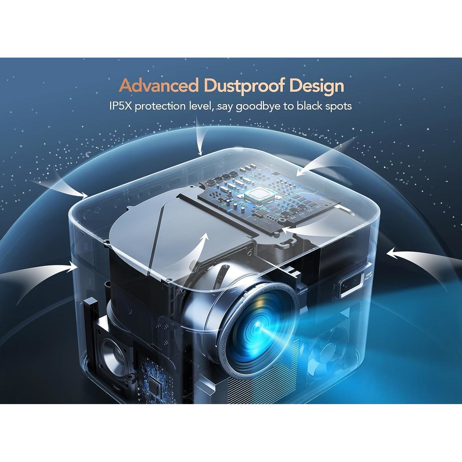 TOPTRO X7 videoprojektor 600 ANSI Lumen autofókusszal/trapéztorzítás ...