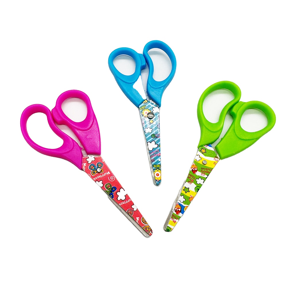 Set 3 foarfeci color pentru copii, pentru uz scolar si casnic, 13,5 cm ...