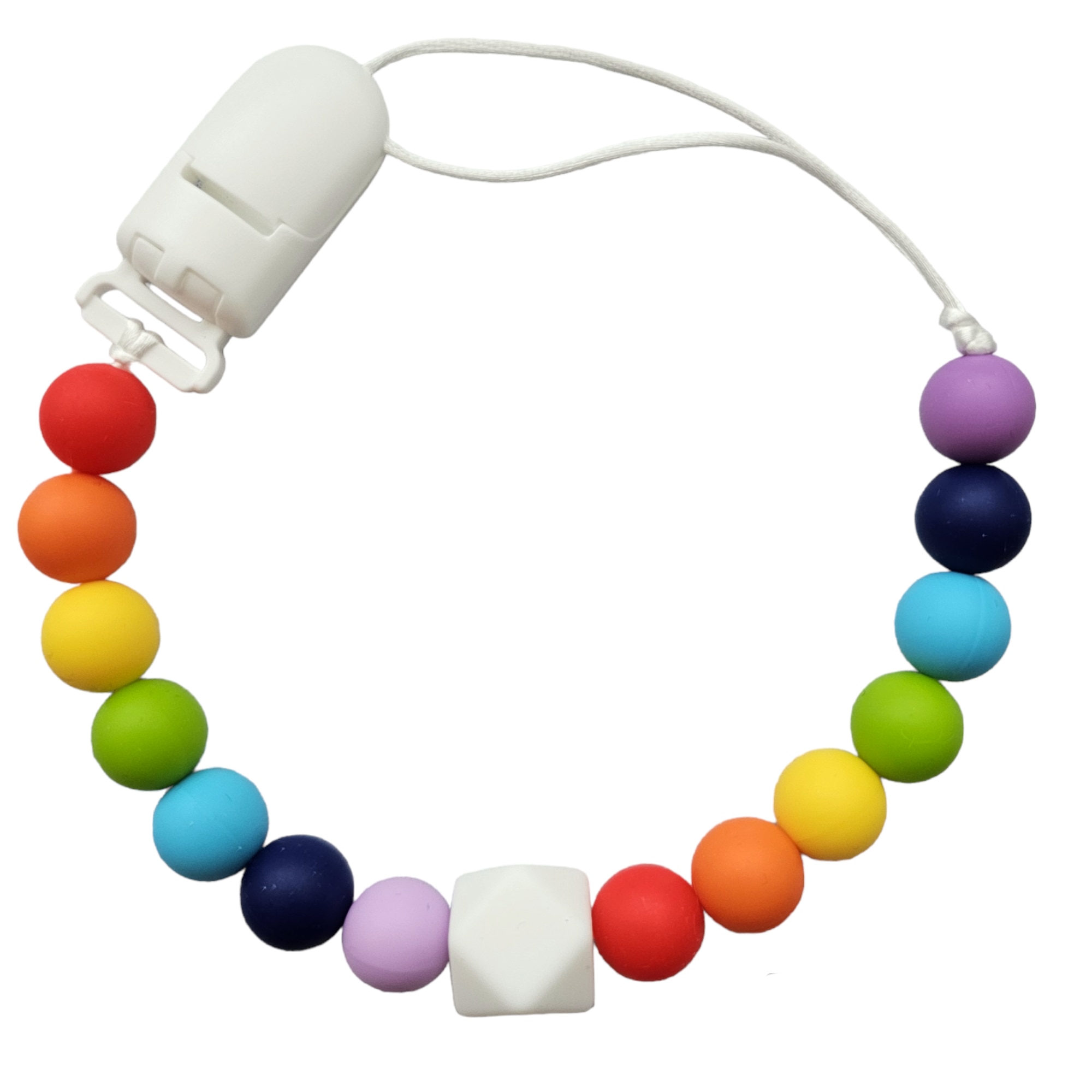 Lantisor pentru suzeta din silicon alimentar, Curcubeu - eMAG.ro