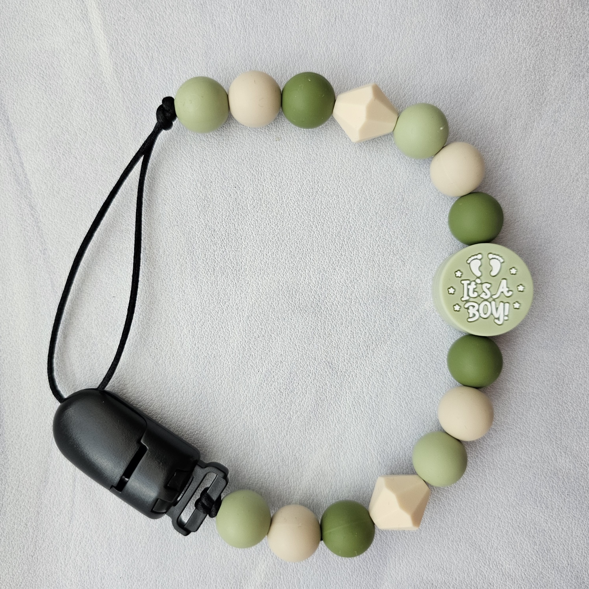 Lantisor pentru suzeta din silicon alimentar, Its a boy - eMAG.ro