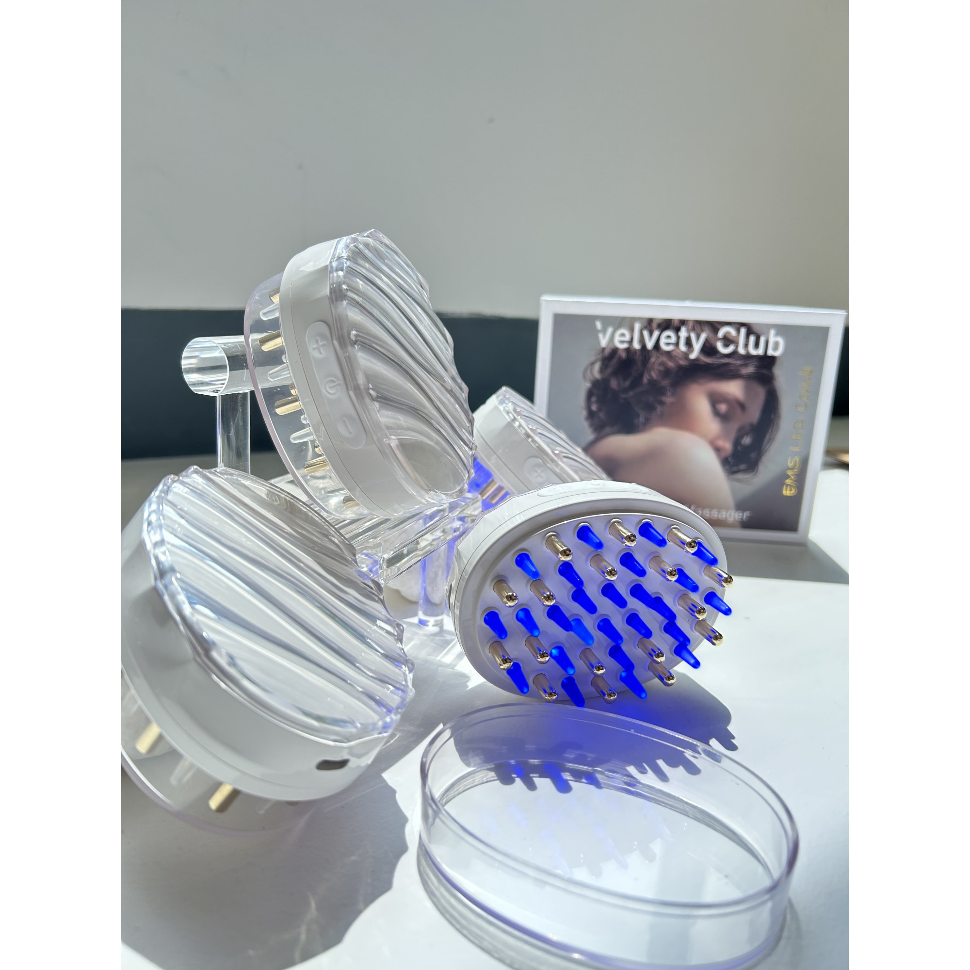 Aparat masaj facial, SWISSPN, terapie pieptene electric laser, 9 ...